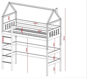Legno Dětská patrová postel Gisela šedá Rozměr (cm): 90x200