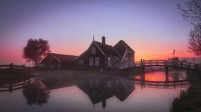 Fotografie Amanecer noc niebla en Zaanse Schans, Juan Carlos Hervás Martínez