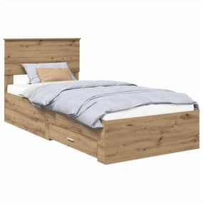 Rám postele s čelo Artisanový dub 90 x 200 cm Kompozitní dřevo 3408325