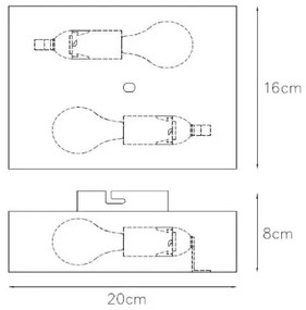 Lucide 12222/02/30 - Nástěnné svítidlo OVALIS 2xE14/9W/230V