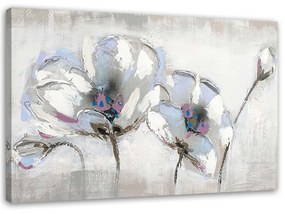Gario Obraz na plátně Malované květiny v bílé barvě Rozměry: 60 x 40 cm