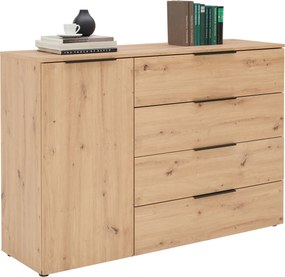 XXXLutz ŠIROKÁ KOMODA, barvy dubu, 135.9/92.9/42 cm Xora - Široké komody - 001416000302