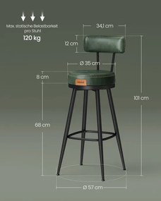Set dvou barových židlí EKHO LBC889C01