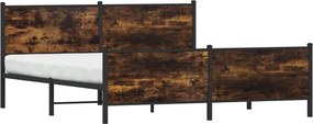 Kovový rám postele bez matrace kouřový dub 193 x 203 cm 3301357