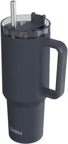 Quokka Nerezový termohrnek s brčkem Stream Black 1200 ml