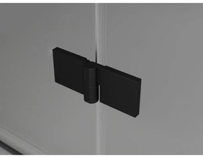 Mexen Lunar, Pětiúhelníkový sprchový kout Mexen Lunar s výklopným levým oknem 100 x 90 cm, 8mm čiré sklo, černý profil, 831-100L-090P-70-00-L