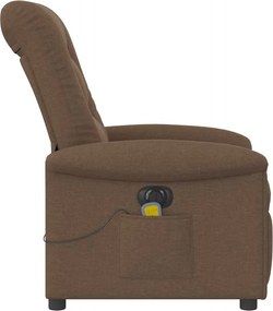 Elektrické masážní polohovací křeslo hnědé textil 3303248