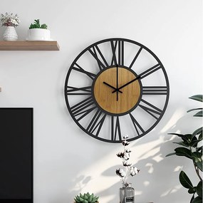 Nástěnné hodiny DATLO 35 cm černé/hnědé
