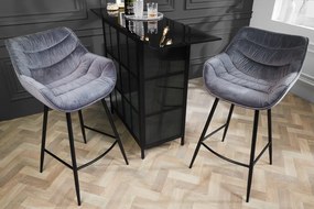 Designová barová židle The Dutch Comfort šedá samet