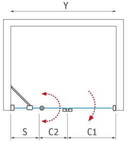 Roth Cariba Line sprchové dveře do niky skládací 110 x 202 cm brillant transparent CI RFR 160200 VPE