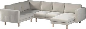 Potah na pohovku IKEA Norsborg rohová, 5-místná se šezlongem barva šedá látka sametová