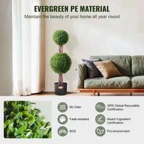 2 Kusů 0,9 m Umělý buxus Topiary Strom Umělá rostlina UV – PE Two-Tone Milan Grass