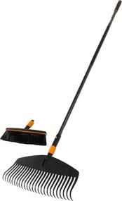 Set FISKARS QUIKFIT hrábě na listí + koště + násada 1016608 10713