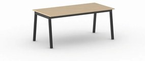 Kancelářský pracovní stůl PRIMO BASIC, černá podnož, 1800 x 900 mm, dub přírodní