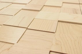 JAVOR 50, jednotlivé kusy 50 x 50 mm (0,0025 m²) nebo samolepící panel 300 x 300 mm (0,09 m²) - dřevěná mozaika 3D Broušený - olejovaný NA SAMOLEPÍCÍM PODKLADU