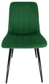 Prošívaná čalouněná sametová židle Demia zelená