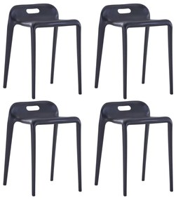 Stohovatelné stoličky 4 ks černé plast 247281