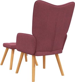 Relaxační křeslo se stoličkou vínové textil 327938