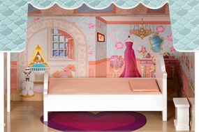 Domeček pro panenky ECOTOYS: BARBIE s nábytkem růžový