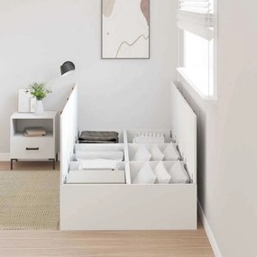 Rám postele s úložným prostorem s úložištěm Bílá 100 x 200 cm 3335349
