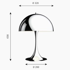 Louis Poulsen Panthella 320 stolní lampa, chrom