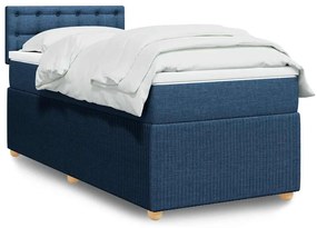 Box spring postel s matrací modrá 90x200 cm textil 3289659