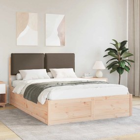 Rám postele s čalouněným čelem s čelo Taupe 160 x 200 cm 3398117