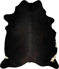 Koberec z pravé hovězí kůže černý 150 x 170 cm 284341
