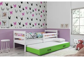 Dětská postel s výsuvnou postelí ERYK 200x90 cm Zelená Šedá