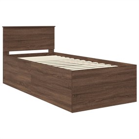 Rám postele s čelo Hnědý dub 75 x 190 cm Kompozitní dřevo 3408633
