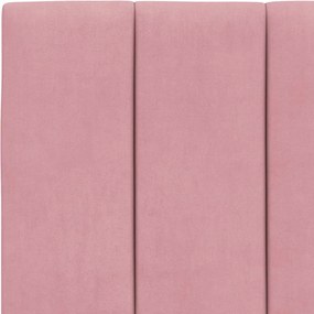 Postel s matrací Hanko růžová 90 x 190 cm samet 3208573
