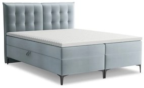 Světle modrá boxspring postel s úložným prostorem 180x200 cm Mikana – Makamii