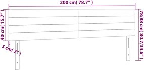 Čelo postele s LED tmavě hnědé 200x5x78/88 cm textil 3121777