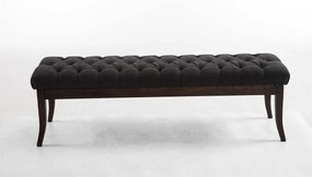 Chesterfield lavice Bleech - látkové čalounění - tmavý rám - 150 cm | tmavě šedá