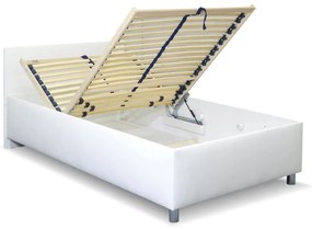 Zvýšená čalouněná postel Lyoneta, s úložným prostorem, 90x200