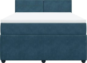 Box spring postel s matrací modrá 160 x 200 cm samet 3287780
