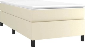 Rám postele s boxspringem krémový 90x200 cm umělá kůže 3121025