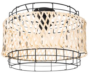 Orientální stropní svítidlo černé s bambusem - Irena