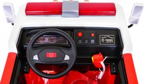 Ramiz Dětské hasičské auto na baterie + vodní dělo + megafon + maják + dálkové ovládání