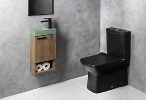 Sapho Sapho, PICCOLINO betonové umyvadlo 30,8x17cm, baterie vpravo, zelená mat, PK30523