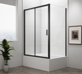 Polysan DEEP BLACK boční stěna 90 x 165 cm černá čiré sklo MD3316B