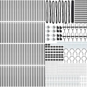 Hexagonální plot s podpěrou 100 x 1,4 m Ocel potažená PVC Šedá 3353316