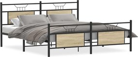 Kovový rám postele bez matrace dub sonoma 180 x 200 cm 3325098