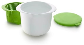 Bílo-zelená silikonová miska na přípravu domácího sýru Lékué Cheese