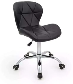 LuxuryForm DESIGN Židle LIVIO na stříbrné podstavě s kolečky - černá