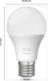 8720169392182 Philips Hue Essential White and color Ambiance LED žárovka E27 8W/806lm 2200-6500K+RGB bílá