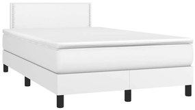 Box spring postel s matrací a LED bílá 120 x 190 cm umělá kůže 3270130