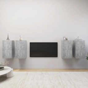 TV skříňky 4 ks betonově šedé 30,5 x 30 x 60 cm dřevotříska 3079160