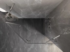 Mexen Lunar, pětiúhelníkový sprchový kout s pravým sklonem 100 x 80 cm, 8mm čiré sklo, chromový profil, 831-100P-080L-01-00-P