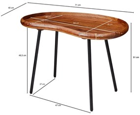Bruxxi Konferenční stolek Letis, 51 cm, masiv Sheesham
